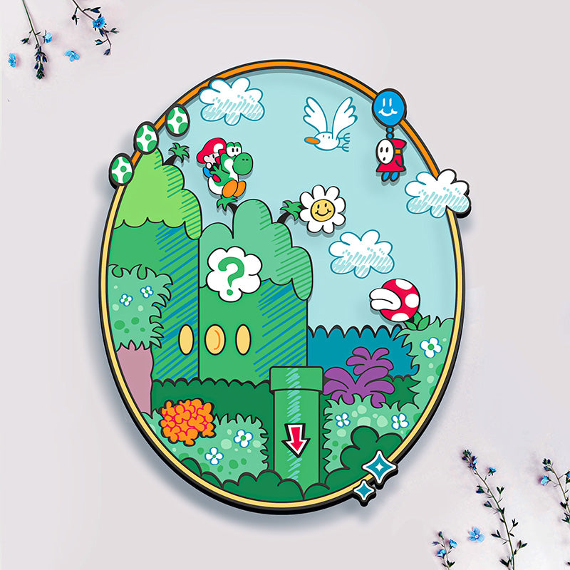 [PRE-ORDER] YOSHI'S ISLAND STAINED GLASS LANDSCAPE ENAMEL PIN – Made by ...