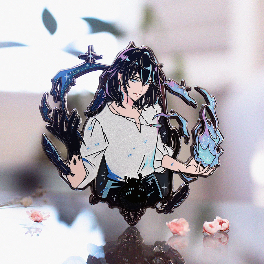 Winged Wizard Midnight Glitter Variant Enamel Pin – Made by Nuwa