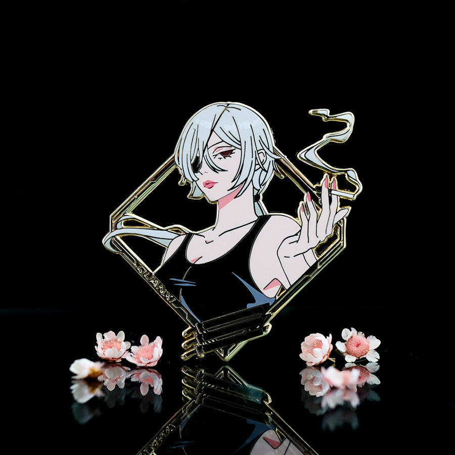 CROSSBOW DEVIL CSM Open Frames Enamel Pin – Made by Nuwa