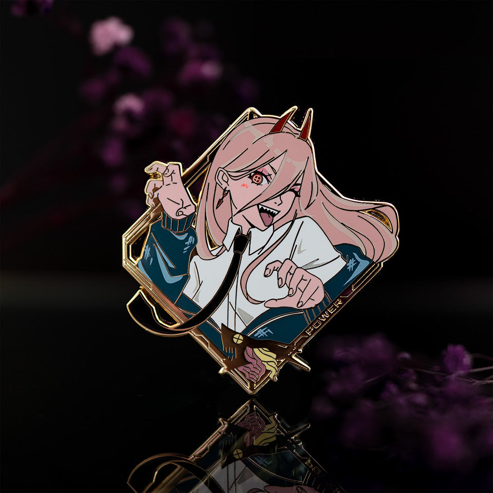 Blood Devil CSM Open Frames Enamel Pin – Made by Nuwa
